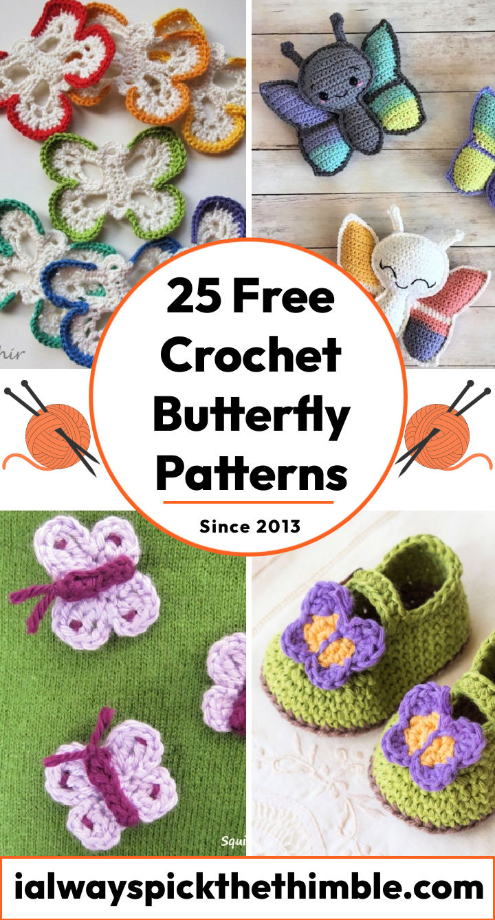 25 Free Crochet Butterfly Patterns {PDF Pattern}