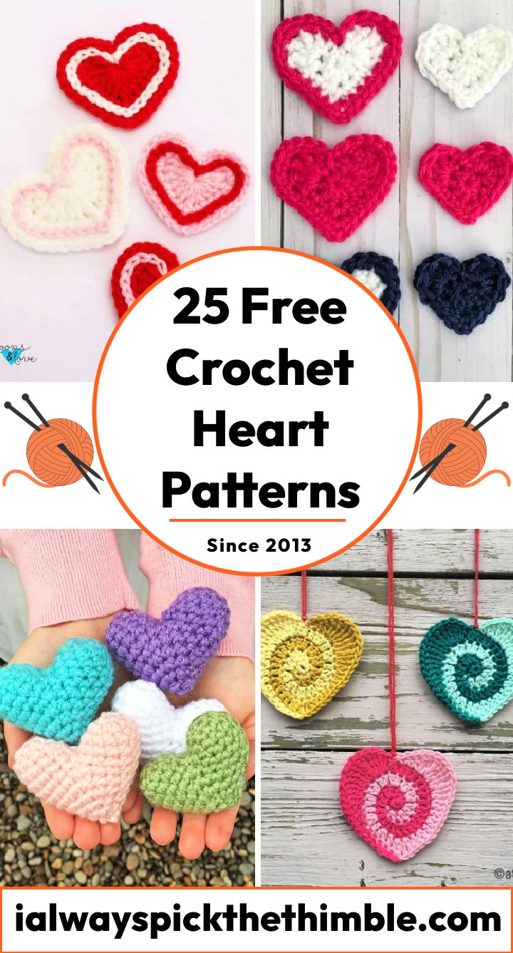 25 Free Crochet Heart Patterns {PDF Pattern}