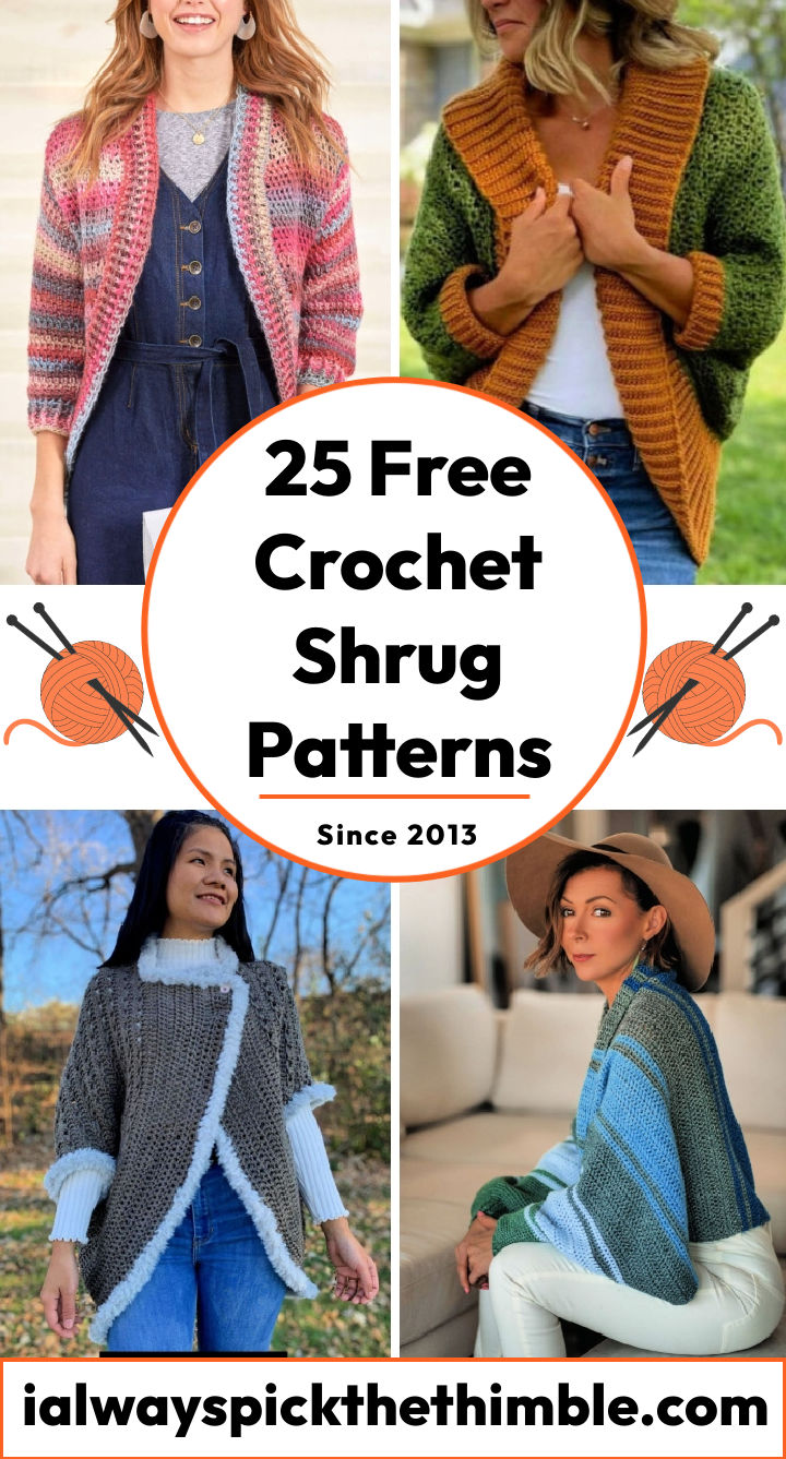 25 Free Crochet Shrug Patterns (Easy PDF Pattern)