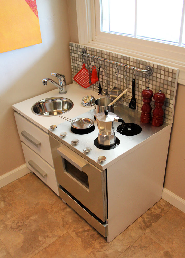 30 DIY Play Kitchen Ideas for Kids to Have Fun