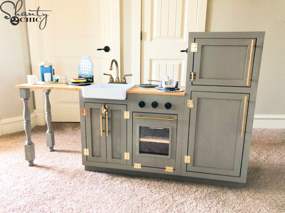 30 DIY Play Kitchen Ideas for Kids to Have Fun