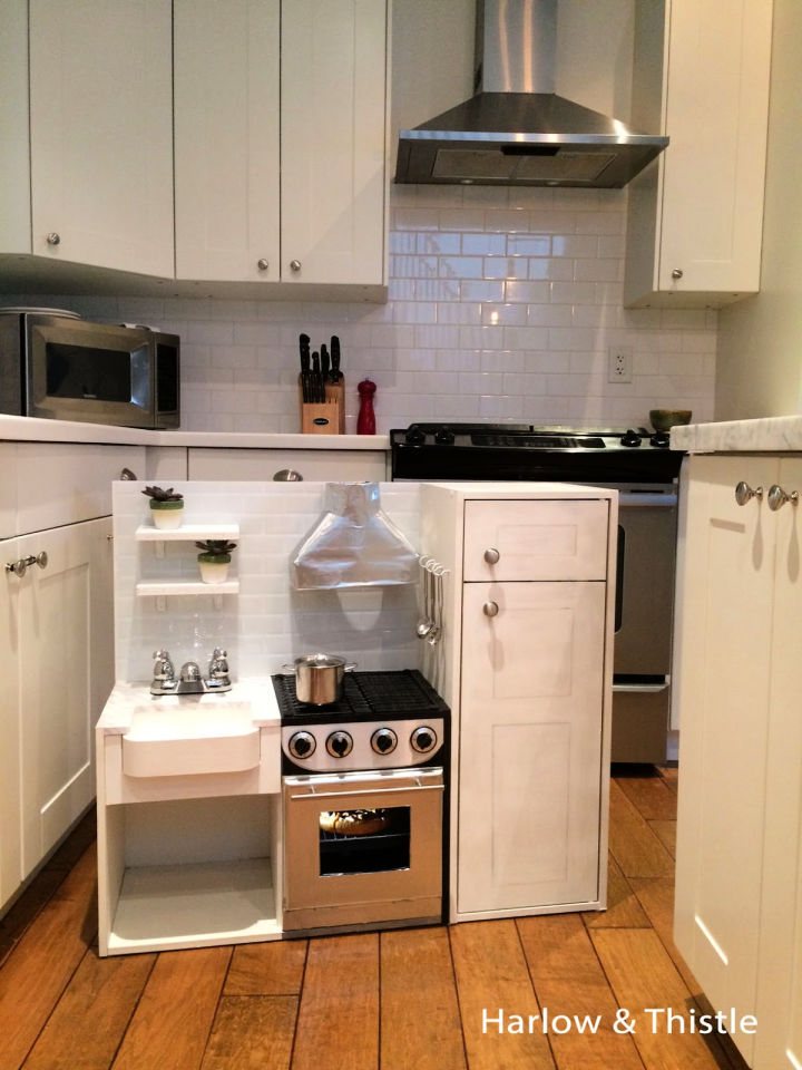 30 DIY Play Kitchen Ideas for Kids to Have Fun