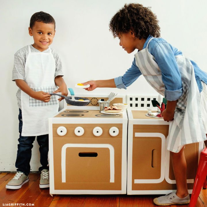 30 DIY Play Kitchen Ideas for Kids to Have Fun