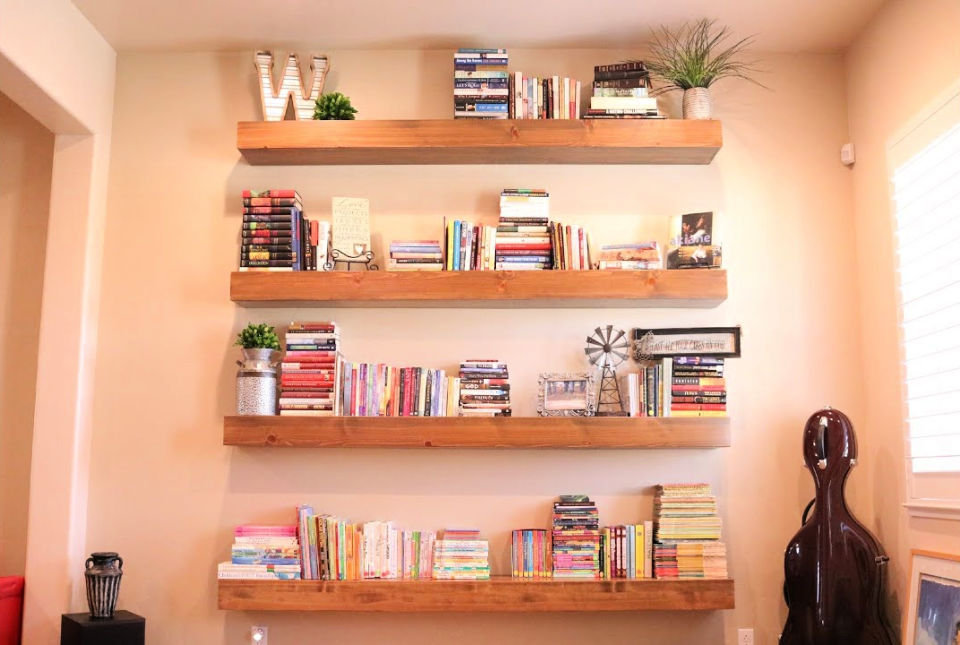 25 DIY Floating Bookshelf Ideas: Make Wall of Bookshelves