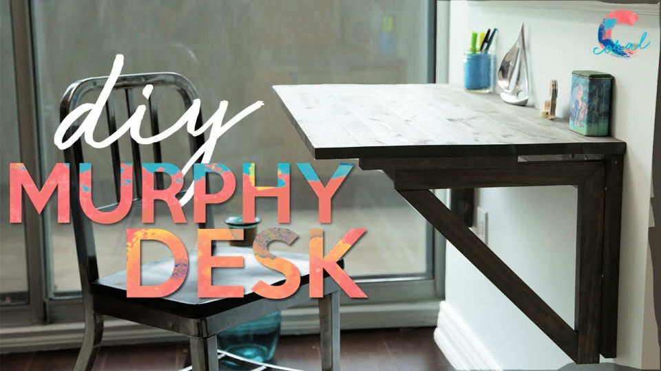 20 Free DIY Murphy Desk Plans: DIY Fold Down Table