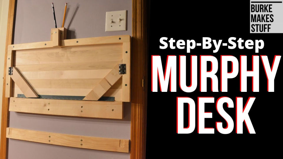 20 Free DIY Murphy Desk Plans: DIY Fold Down Table