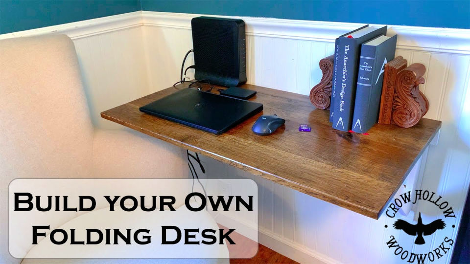 20 Free DIY Murphy Desk Plans: DIY Fold Down Table