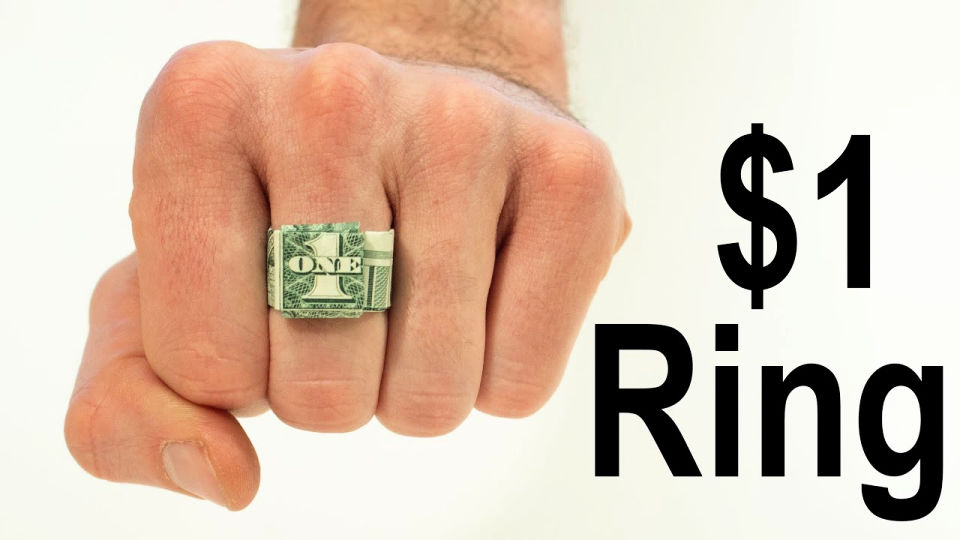 How to Make a Dollar Ring: 20 Ways to Make $1 Bill Ring
