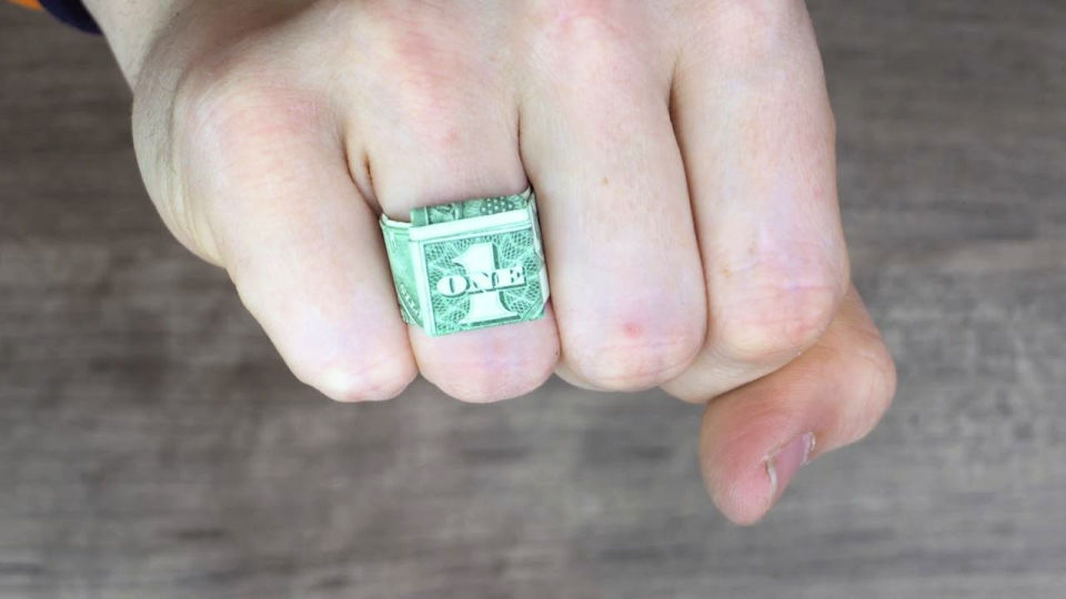 How to Make a Dollar Ring: 20 Ways to Make $1 Bill Ring