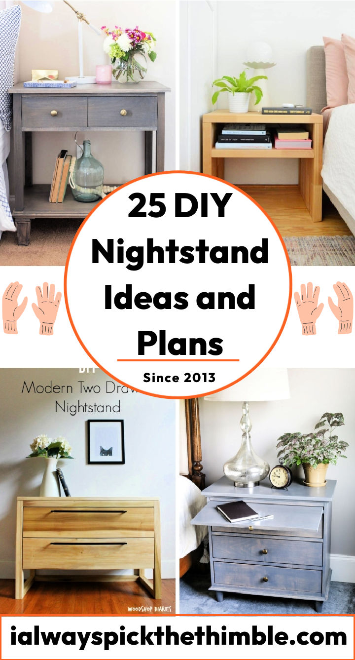 25 DIY Nightstand Ideas and Plans {DIY Bedside Table}